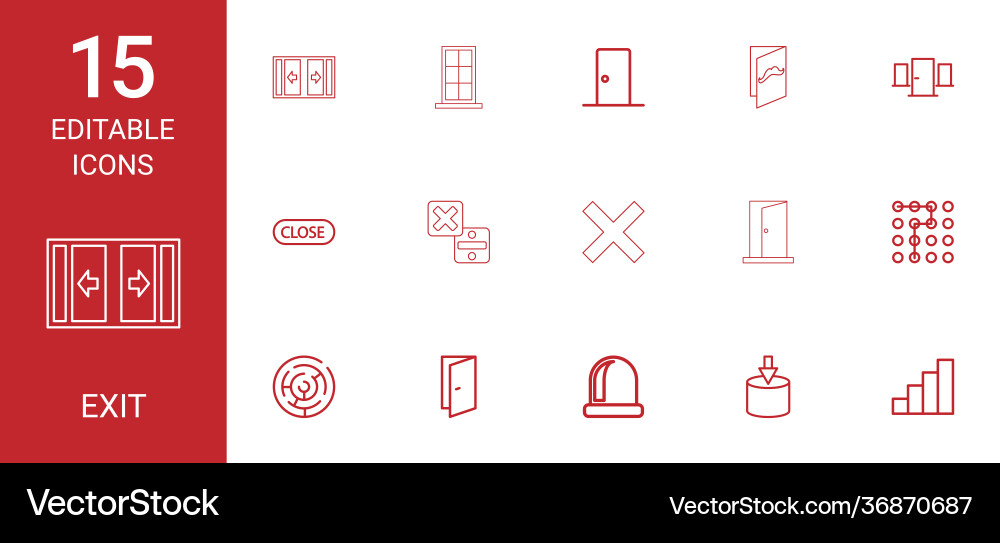 15 exit icons Royalty Free Vector Image - VectorStock