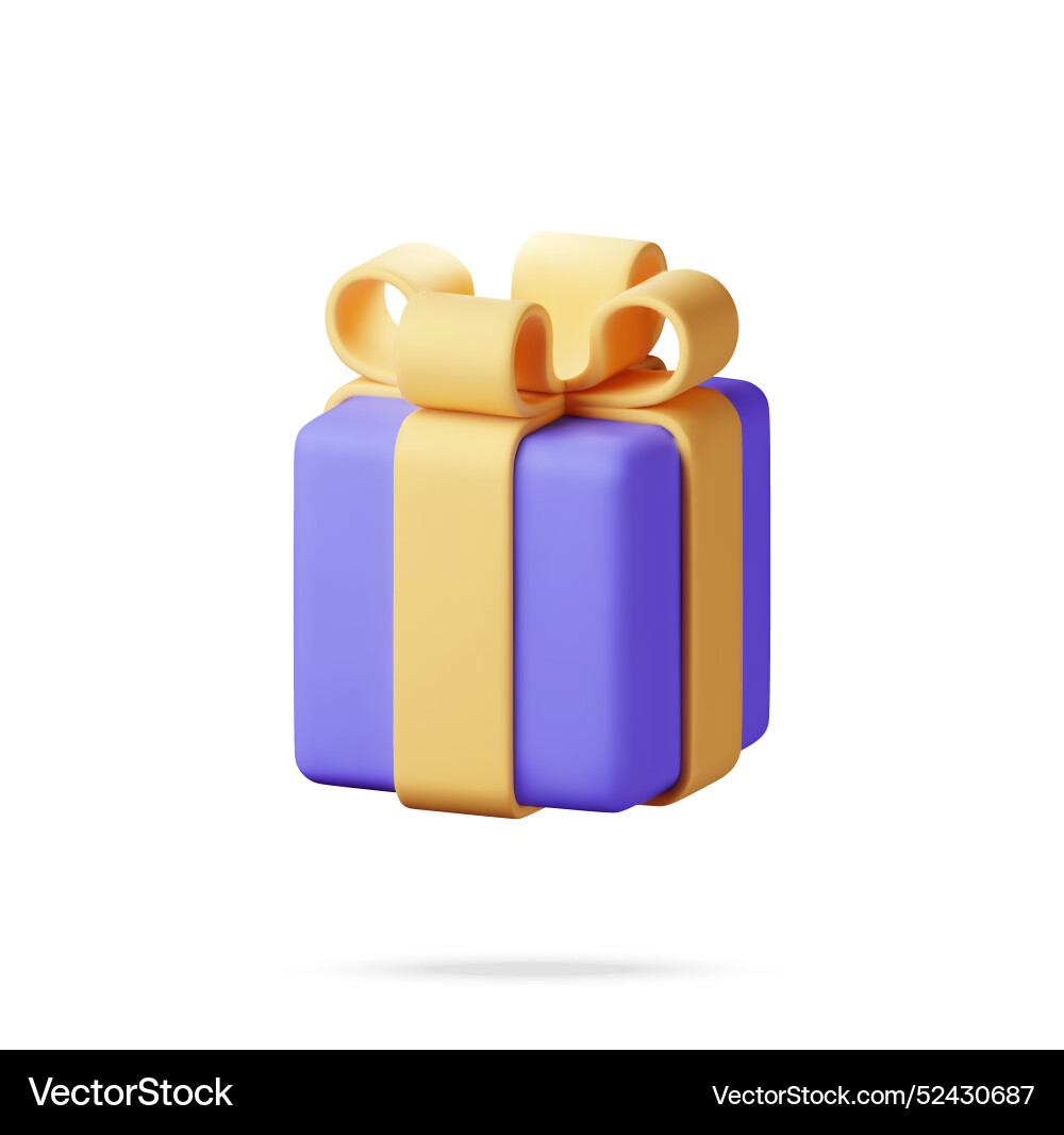 3d gift box isolated on white Royalty Free Vector Image