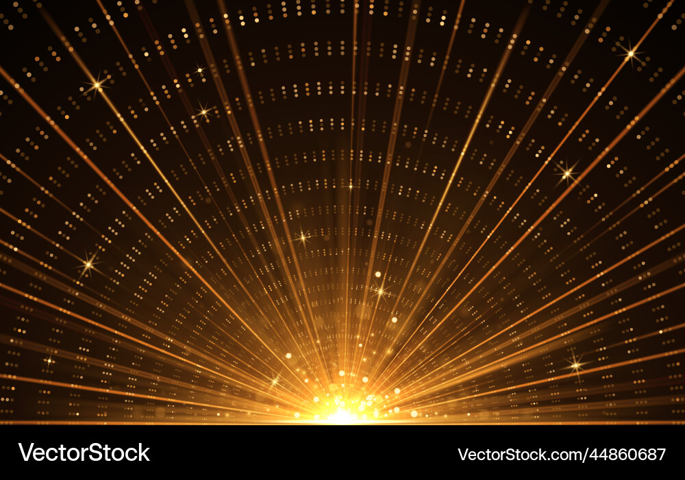 Abstract circle dots with light rays effect Vector Image