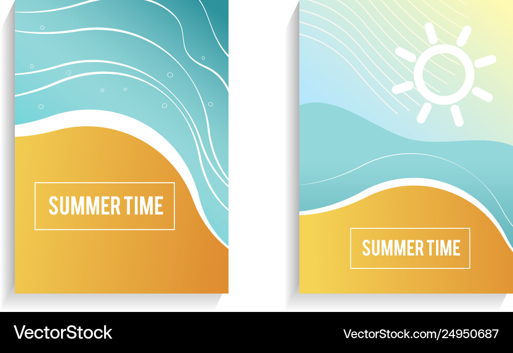Beautiful summer time cards posters flyers Vector Image