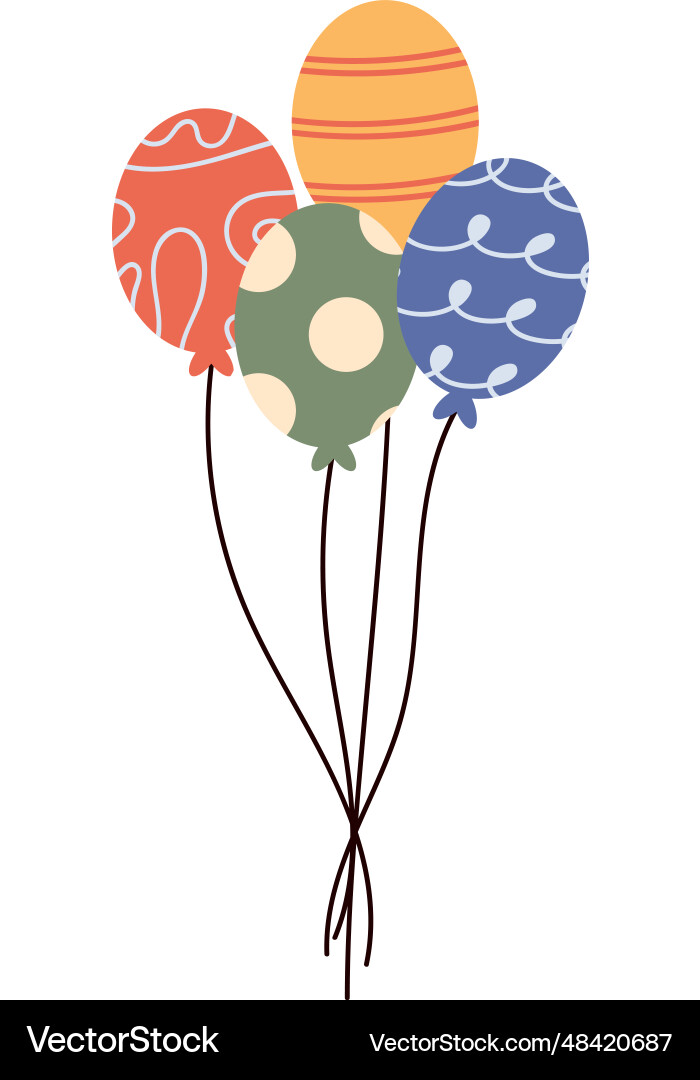 Birthday balloons Royalty Free Vector Image - VectorStock