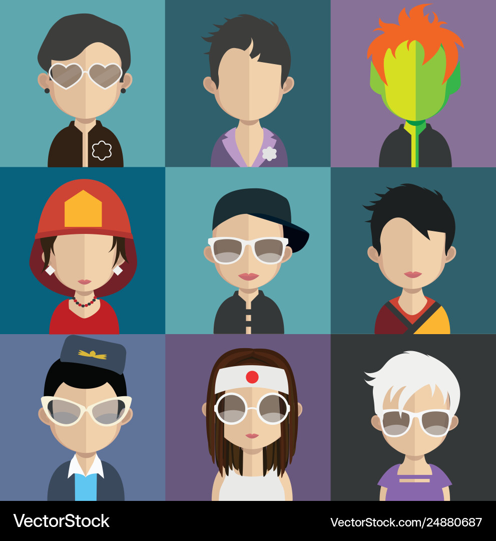 Colorful Person Avatars Royalty Free Vector Image