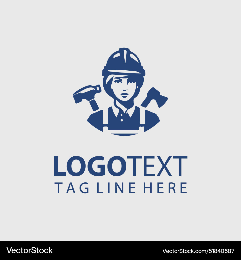 Construction worker logo Royalty Free Vector Image