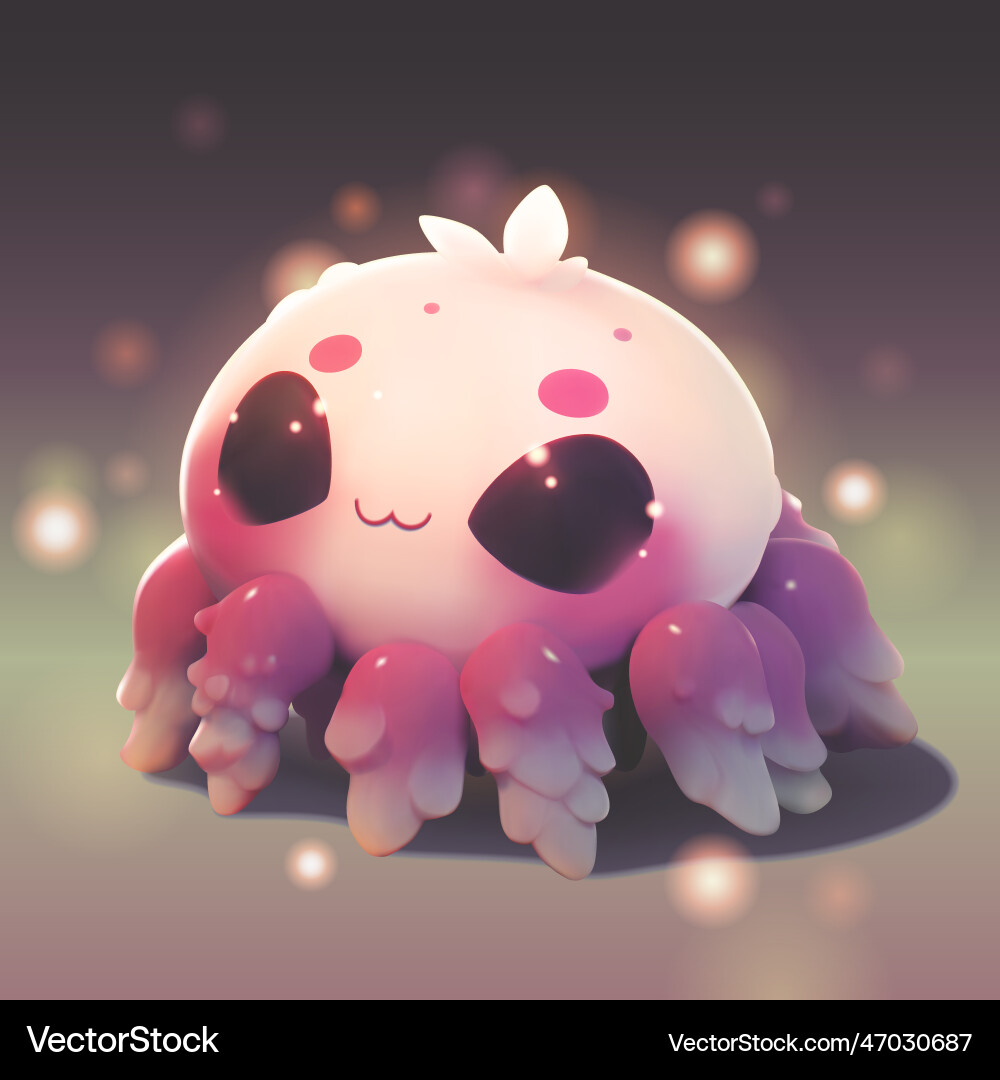 Cute little spider with a kind smiling face Vector Image