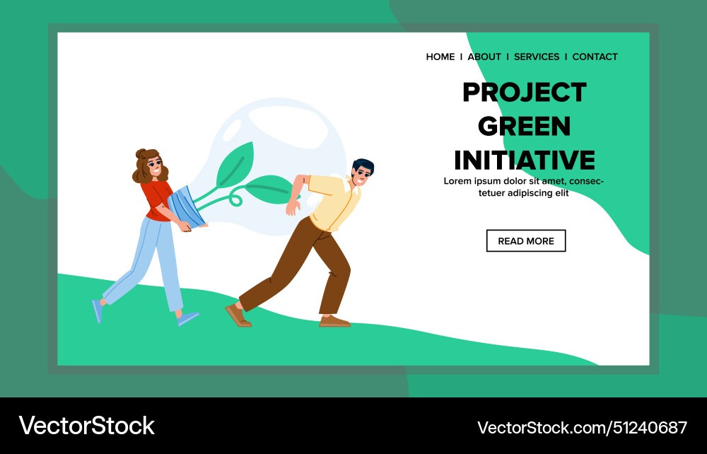 Environment project green initiative Royalty Free Vector