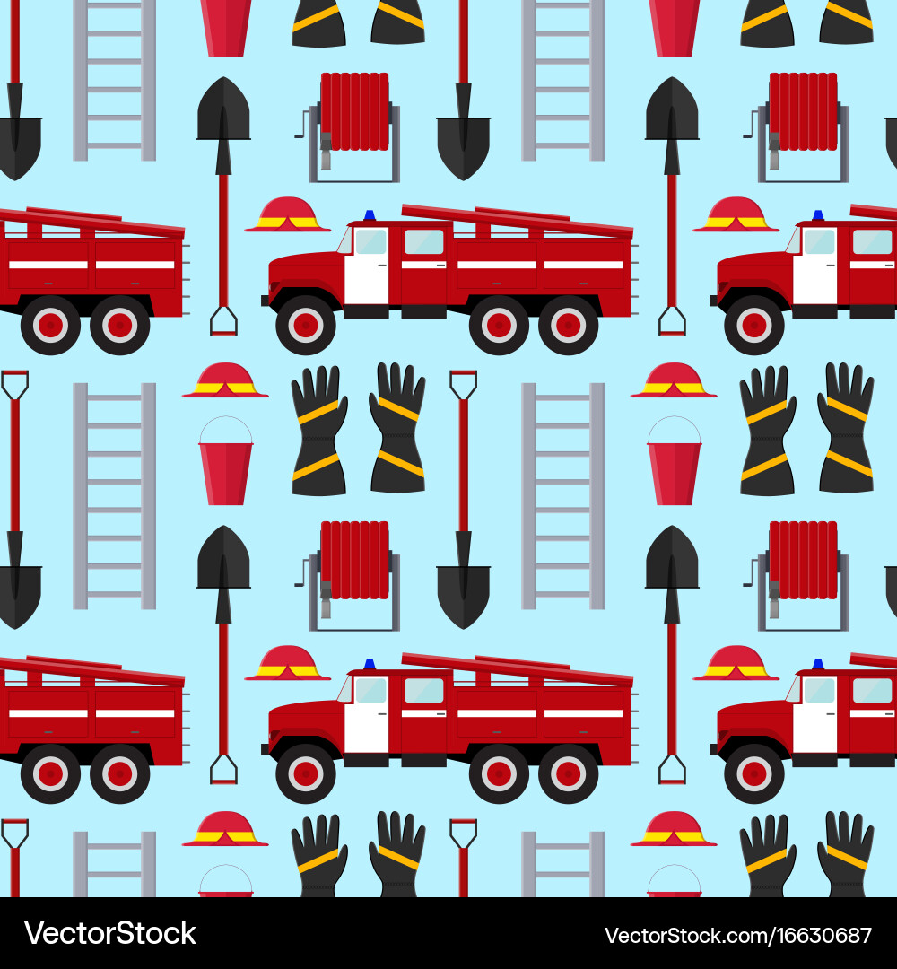 Firefighting Equipment Pattern Royalty Free Vector Image