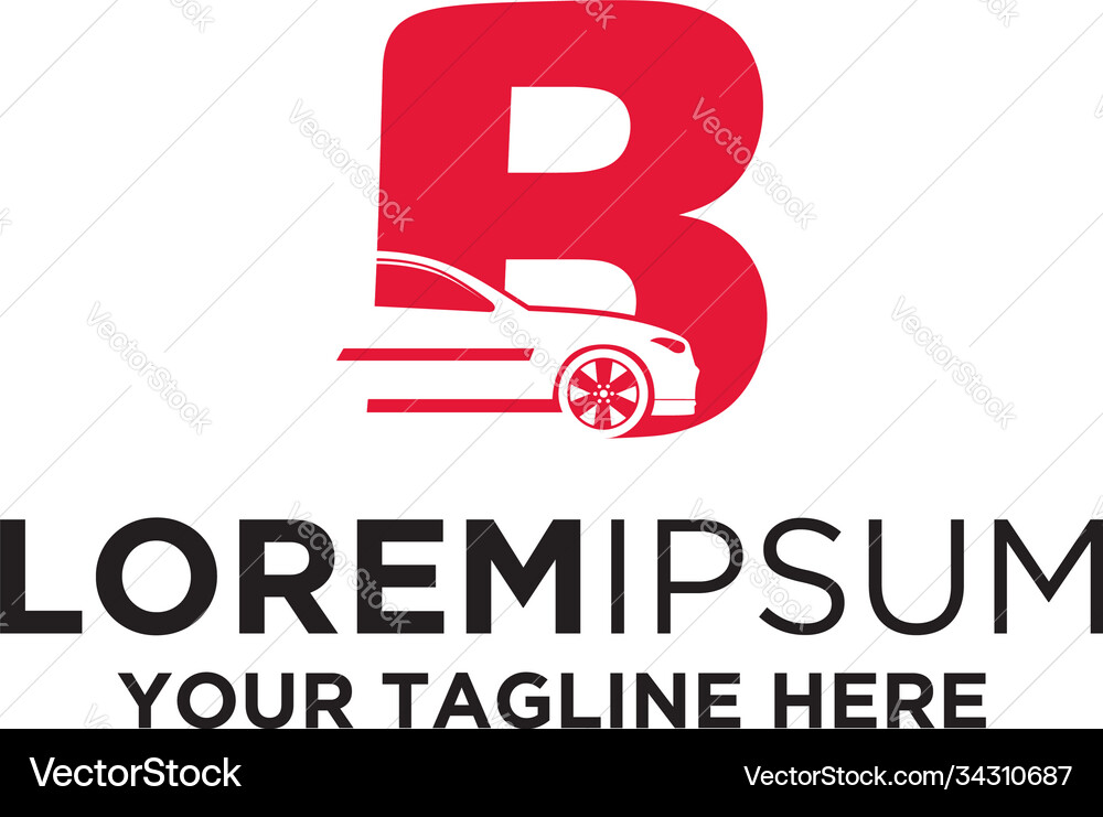 Letter b automotive car logo Royalty Free Vector Image