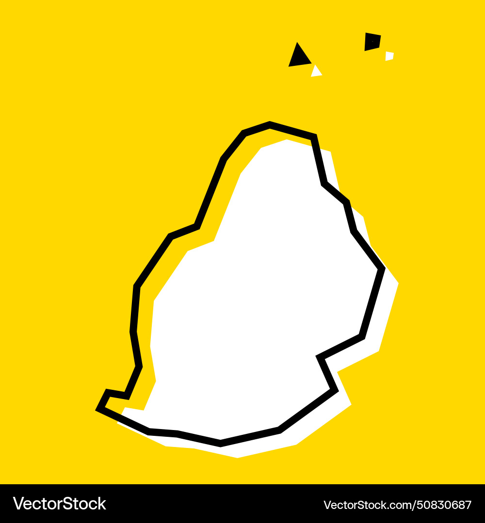 Mauritius simplified map Royalty Free Vector Image