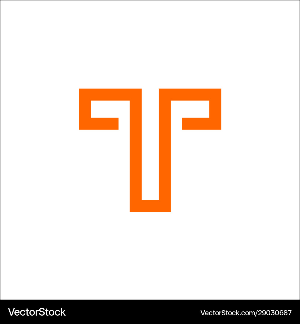 Monogram letter t line logo design Royalty Free Vector Image