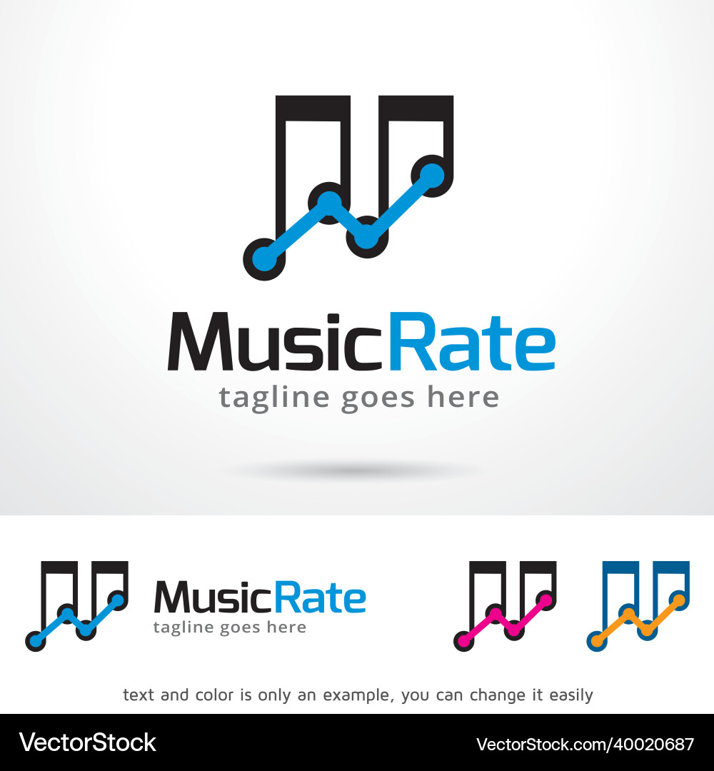Music rate logo template design Royalty Free Vector Image
