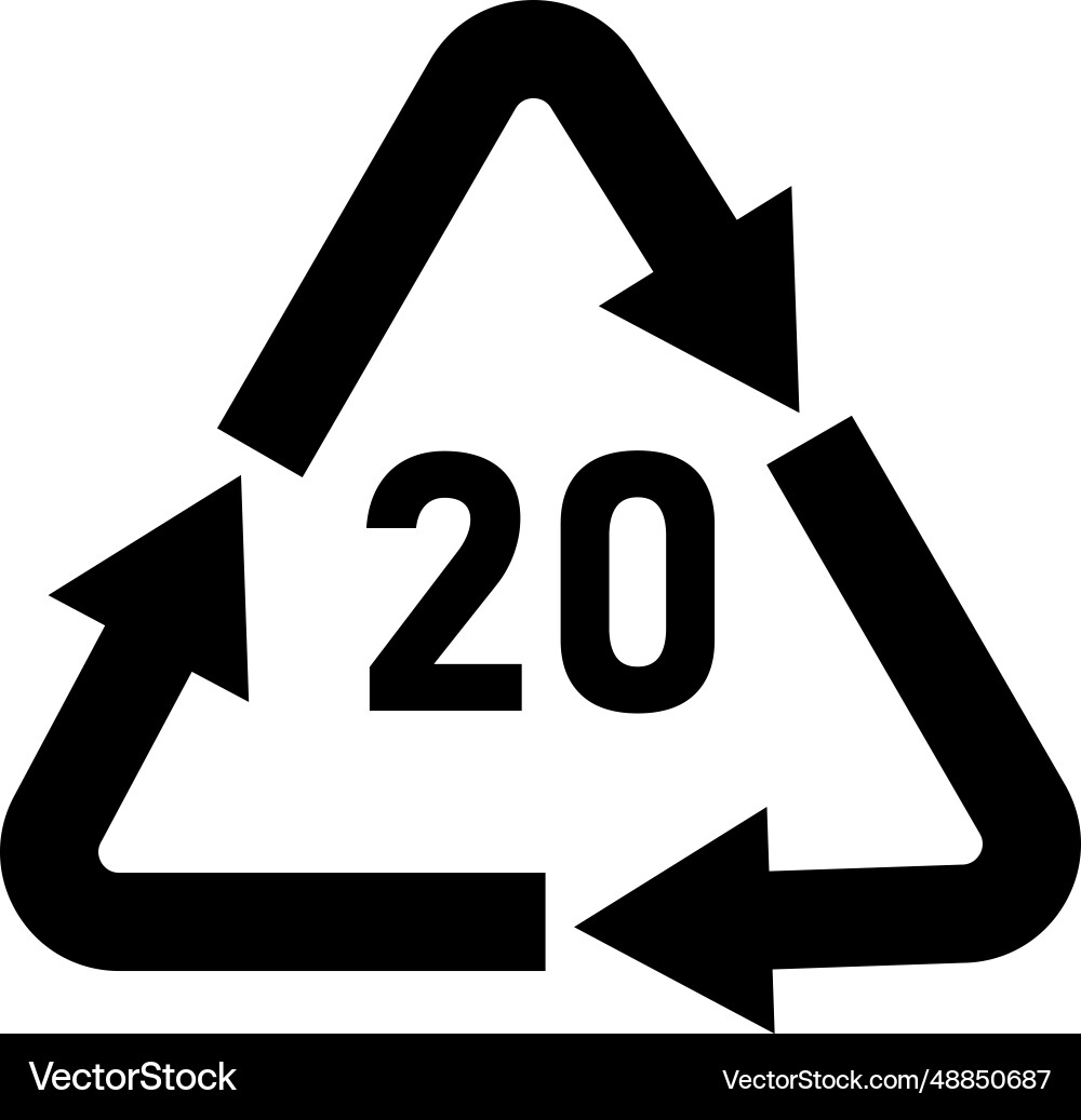 Paper Recycling Symbol - PAP 20 Royalty Free Vector Image