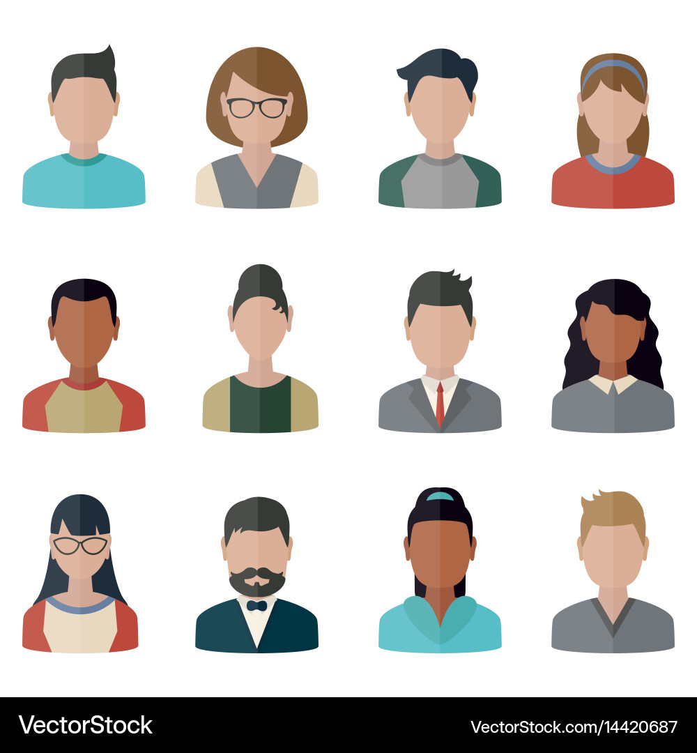 People icons set Royalty Free Vector Image - VectorStock