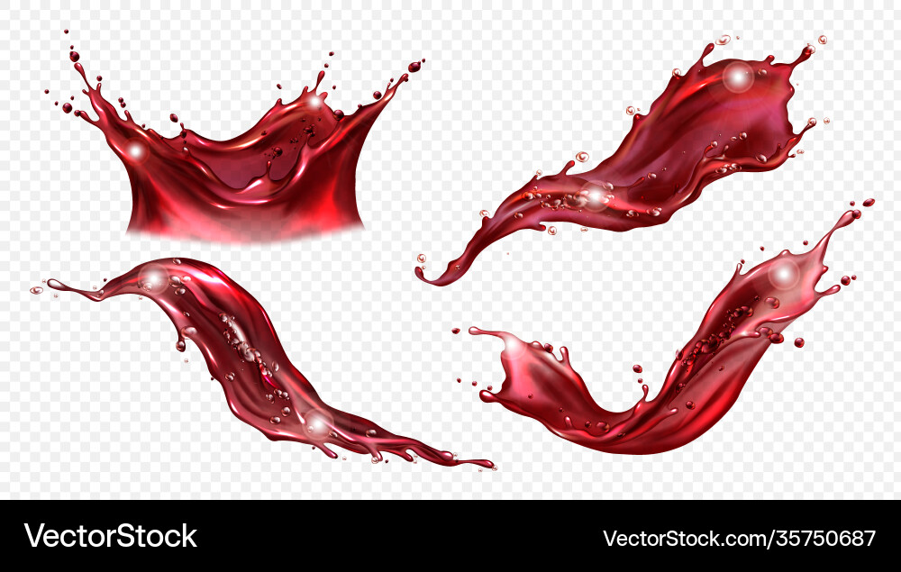 Realistic splash wine or red juice Royalty Free Vector Image