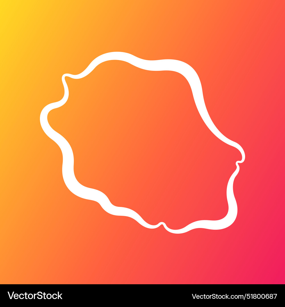 Reunion - outline map on gradient background Vector Image