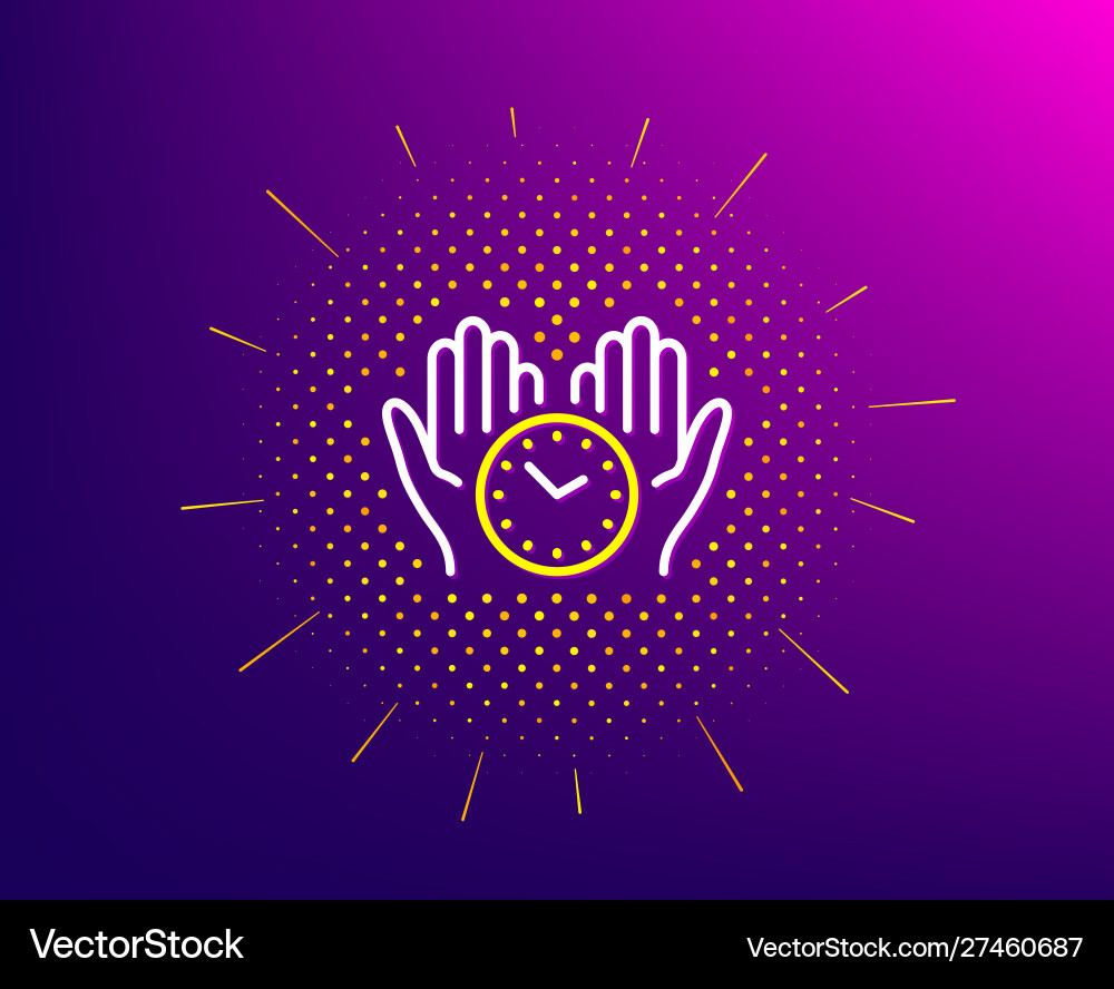 Safe time line icon clock sign hold watch Vector Image