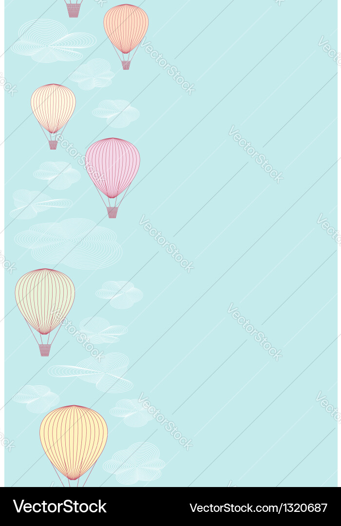 Seamless side border made of balloons Royalty Free Vector