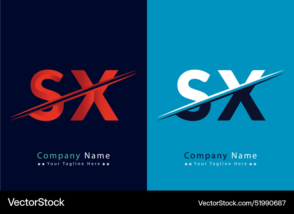 Unique sx letter logo icon template Royalty Free Vector