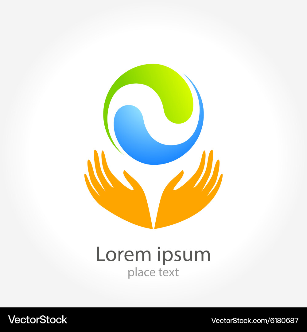 Water hand logo Royalty Free Vector Image - VectorStock