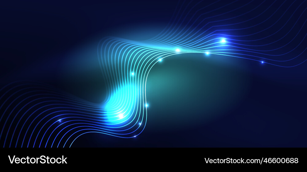 Abstract background neon wave hi-tech design Vector Image