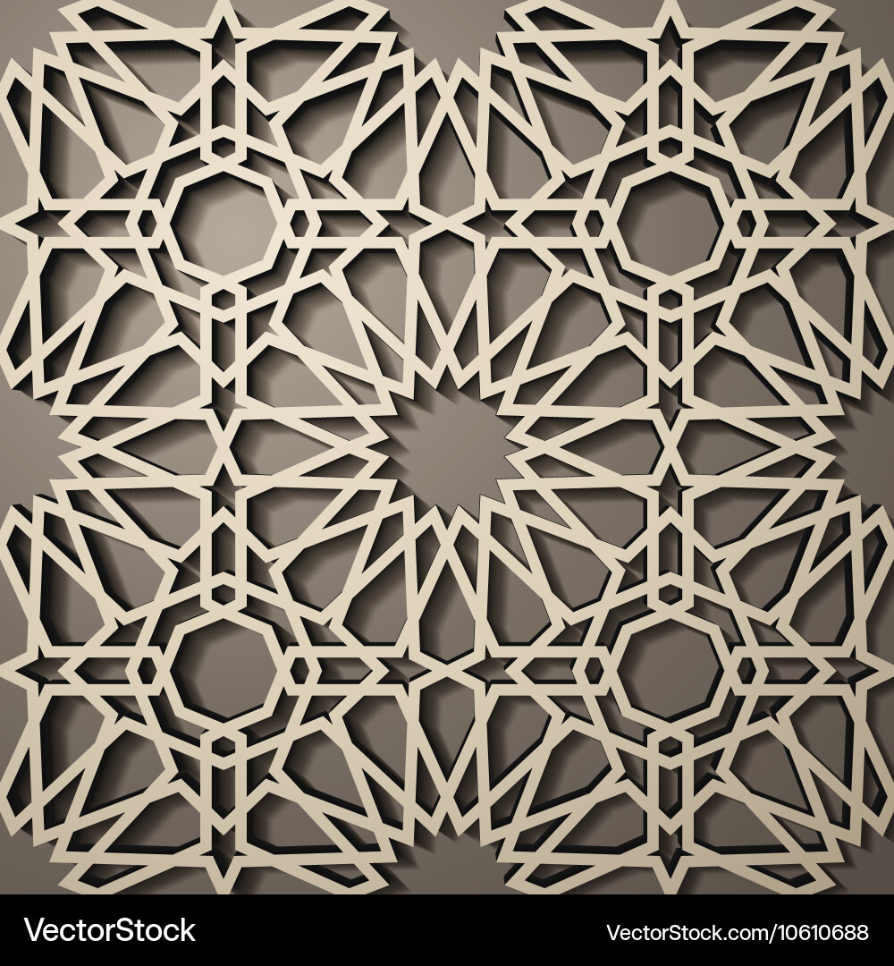 Background with 3d seamless pattern in islamic Vector Image