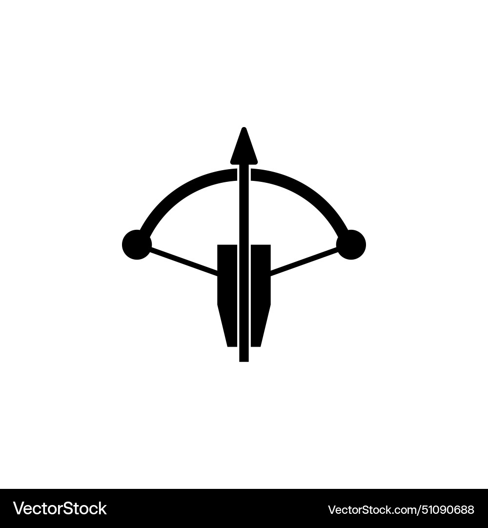 Battle crossbow with arrow flat icon Royalty Free Vector