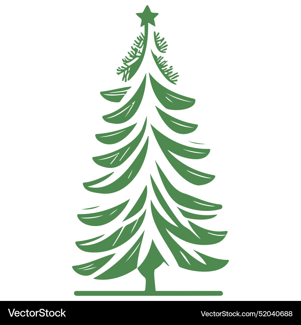 Christmas tree green Royalty Free Vector Image