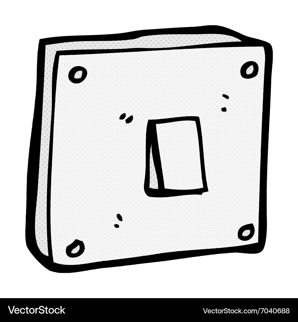 Comic cartoon light switch Royalty Free Vector Image