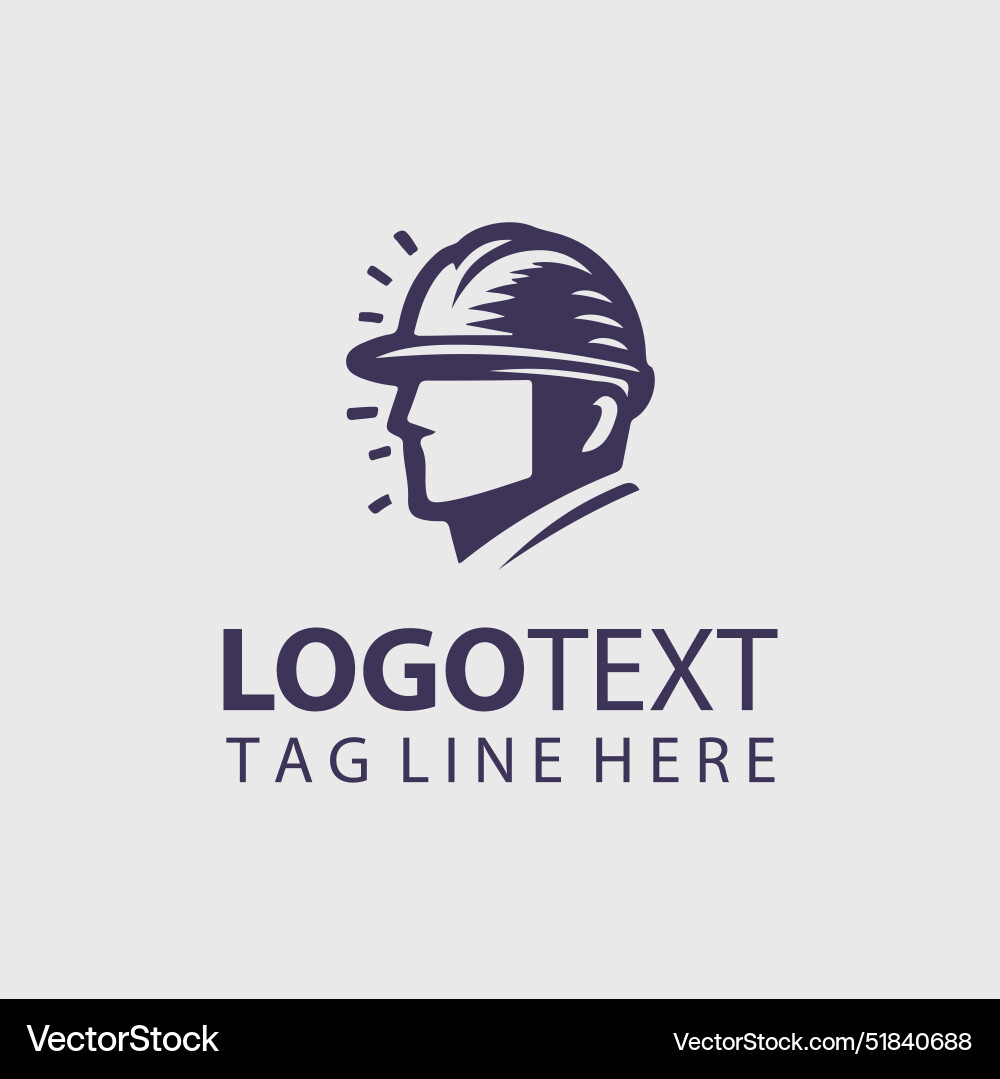 Construction worker logo Royalty Free Vector Image