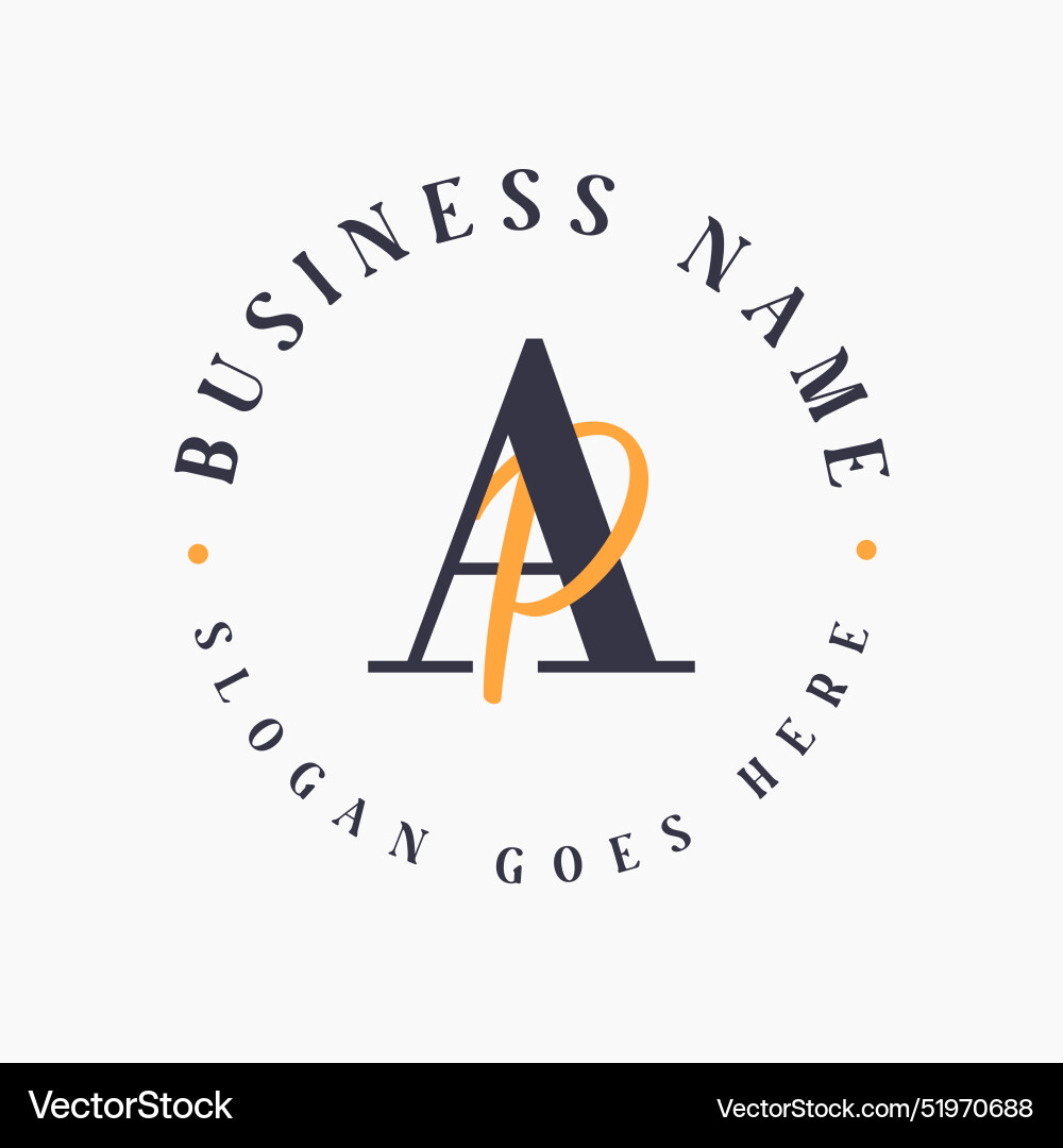 Elegant letter ap initials logo for corporate Vector Image