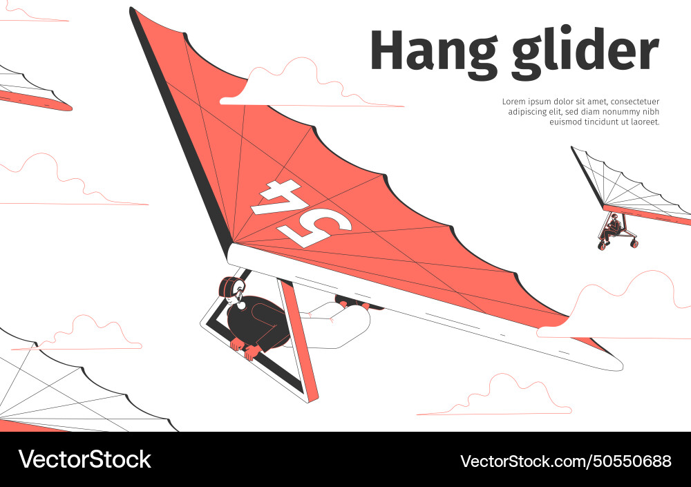 Hang glider Royalty Free Vector Image - VectorStock