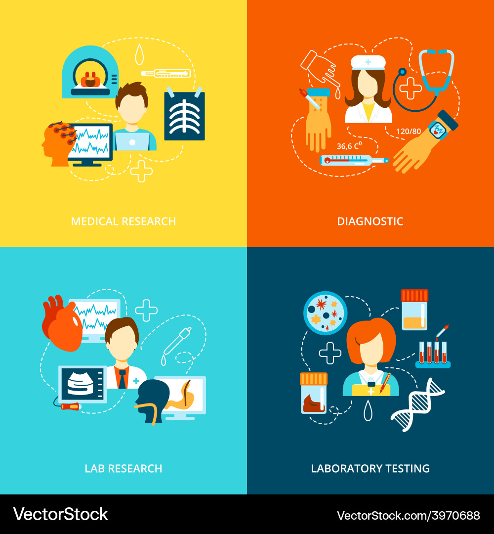 Medical Test Icons - Flat Set – Royalty-Free Vector | VectorStock