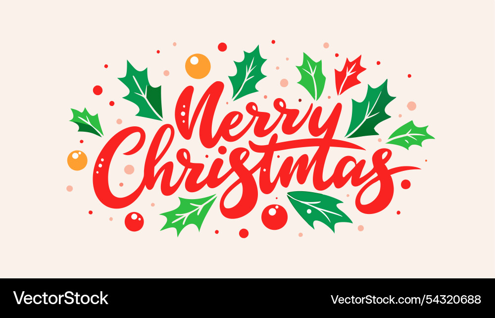 Merry christmas typography Royalty Free Vector Image