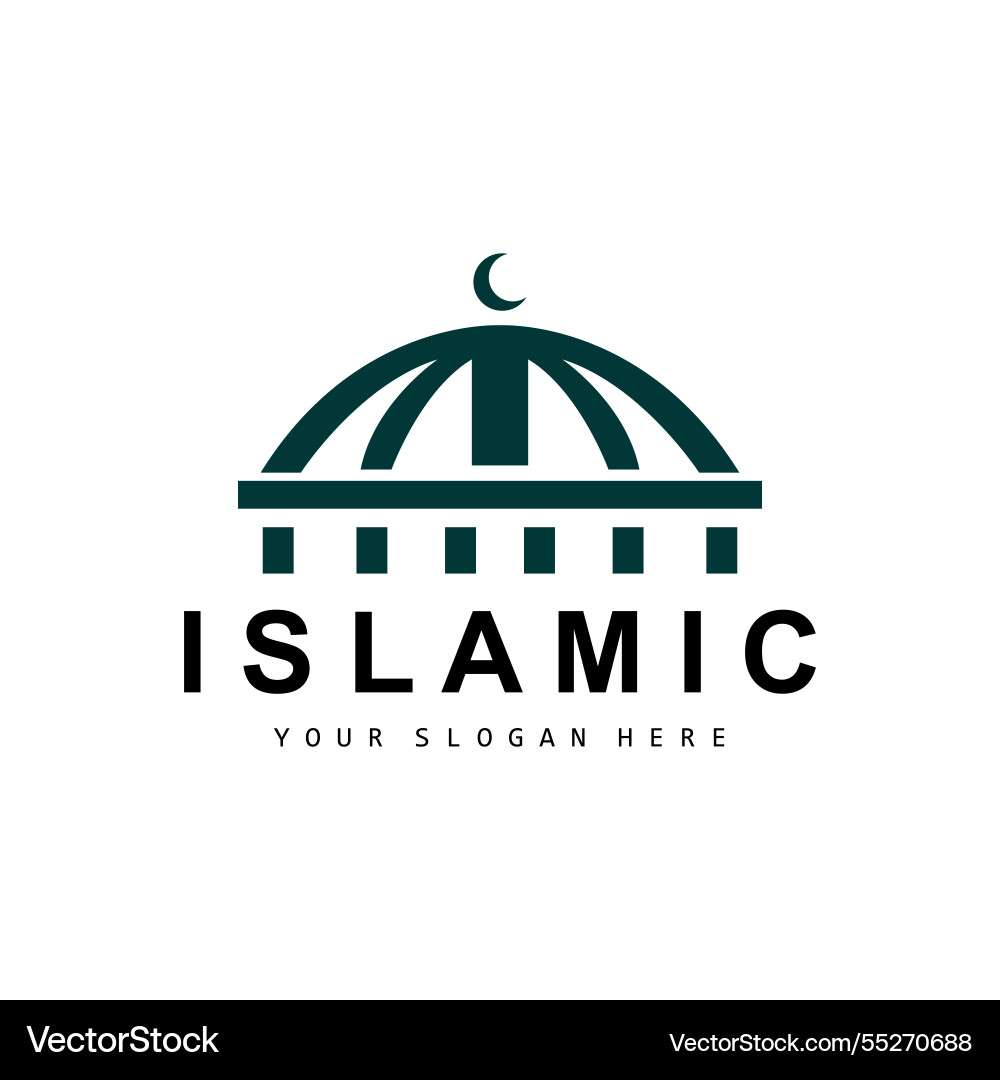 Mosque logo islamic day ramadan design Royalty Free Vector