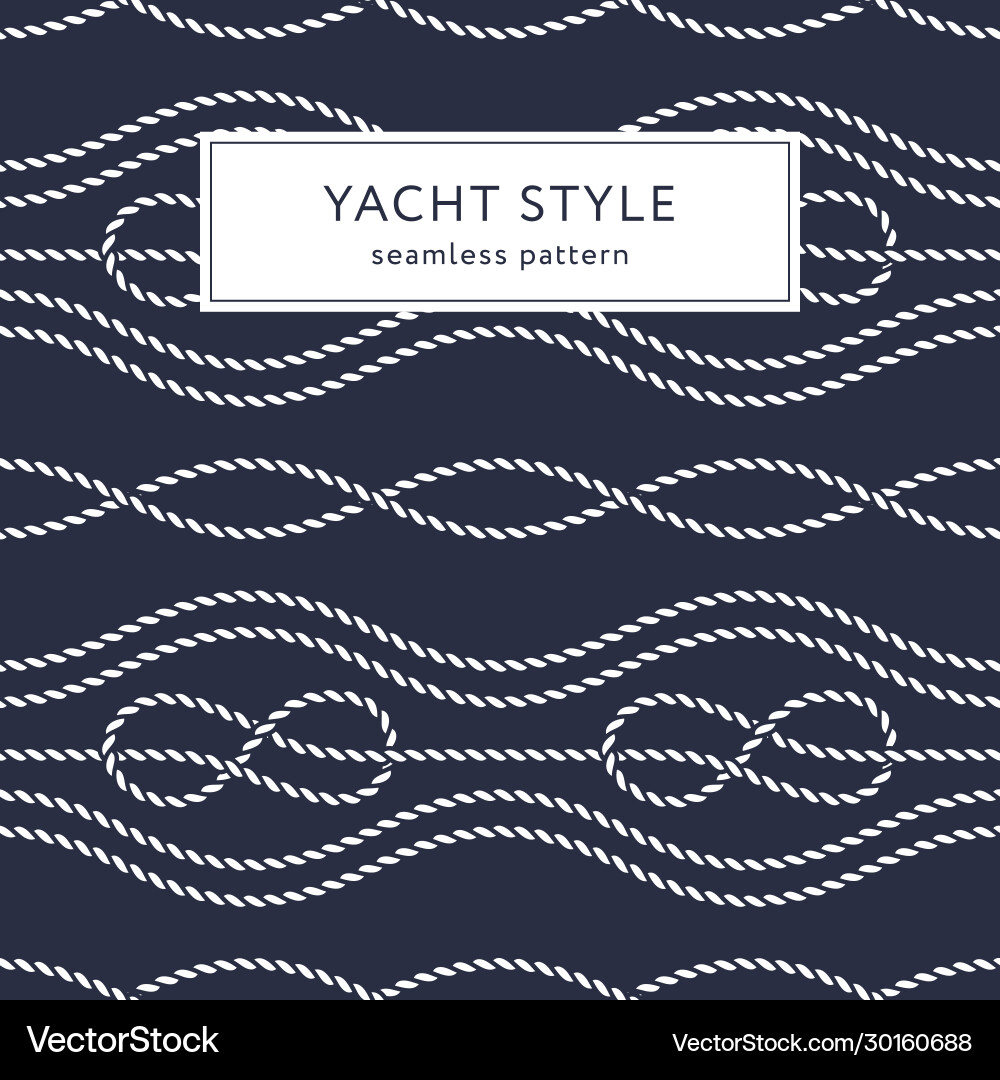 Nautical rope seamless pattern yacht style design Vector Image