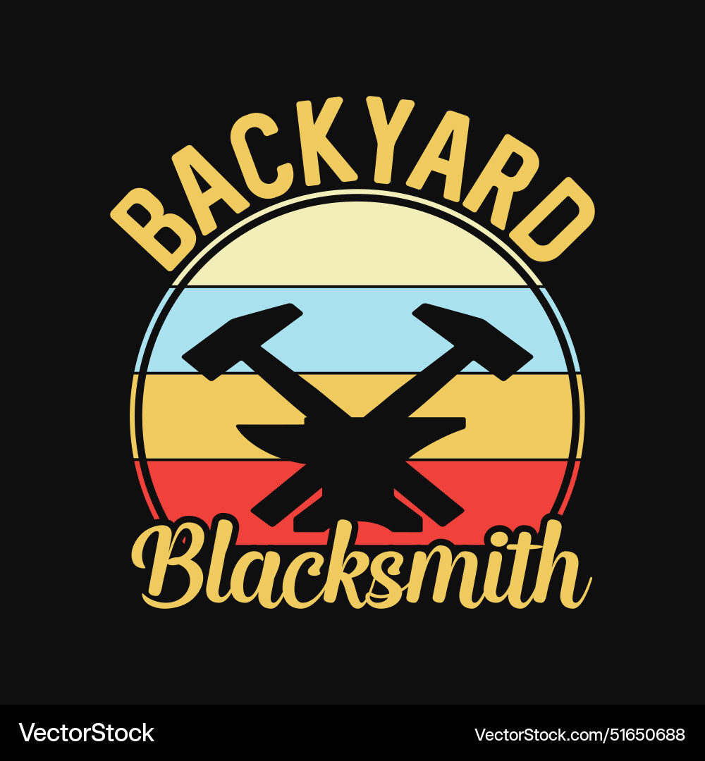 Retro backyard blacksmith funny blacksmithing Vector Image