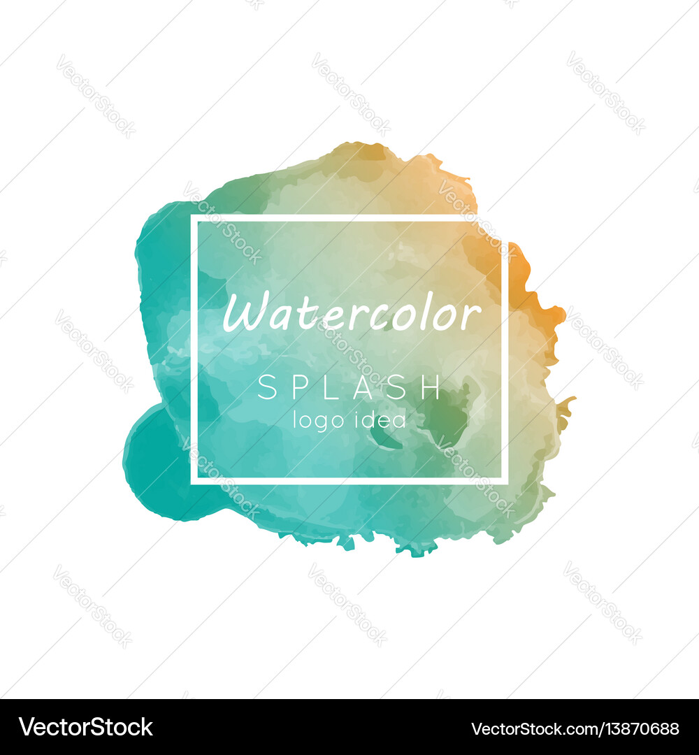 Watercolor splash logo idea Royalty Free Vector Image