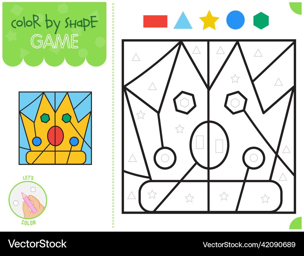 Color by shape educational game for children Vector Image