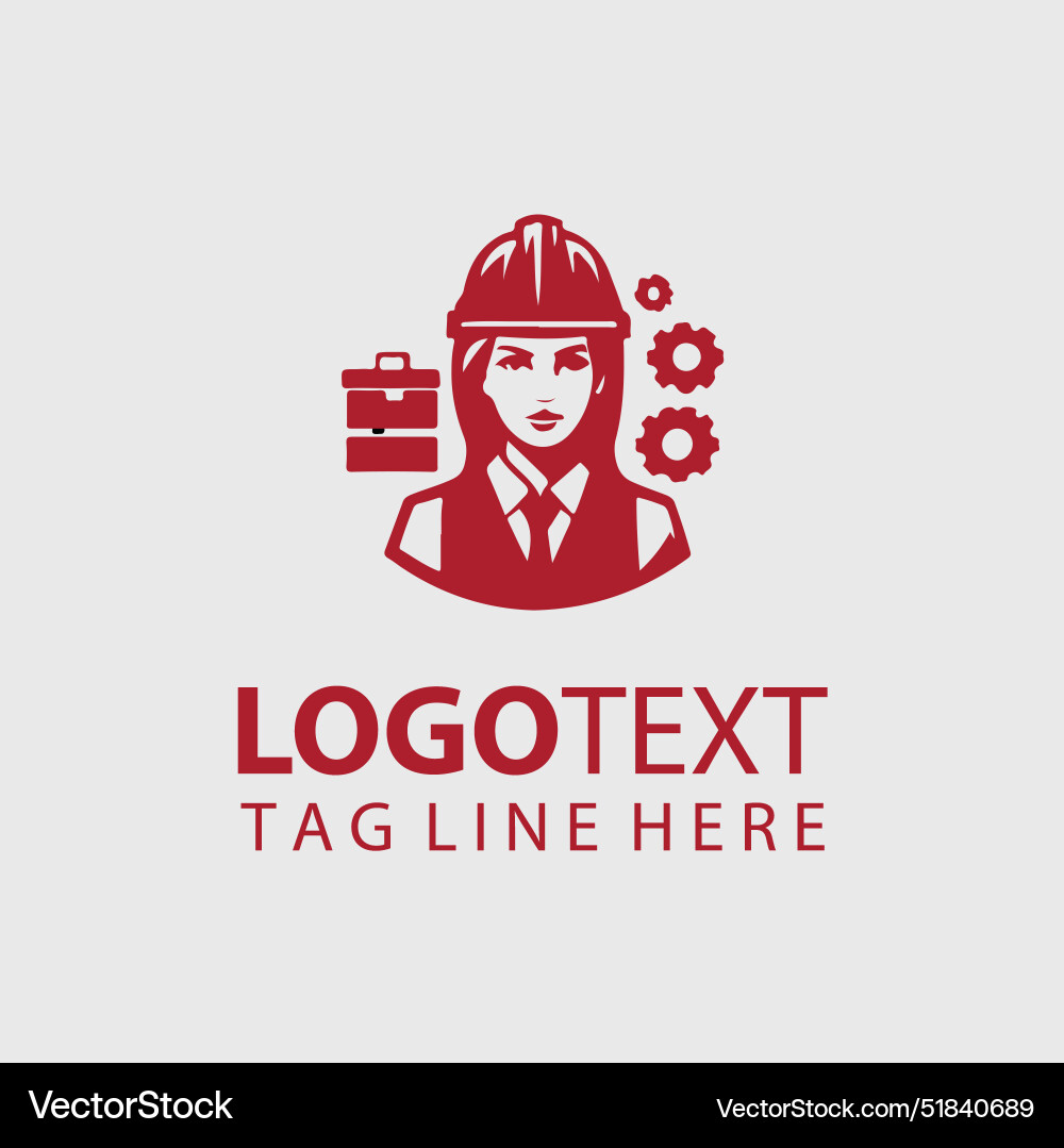 Construction worker logo Royalty Free Vector Image