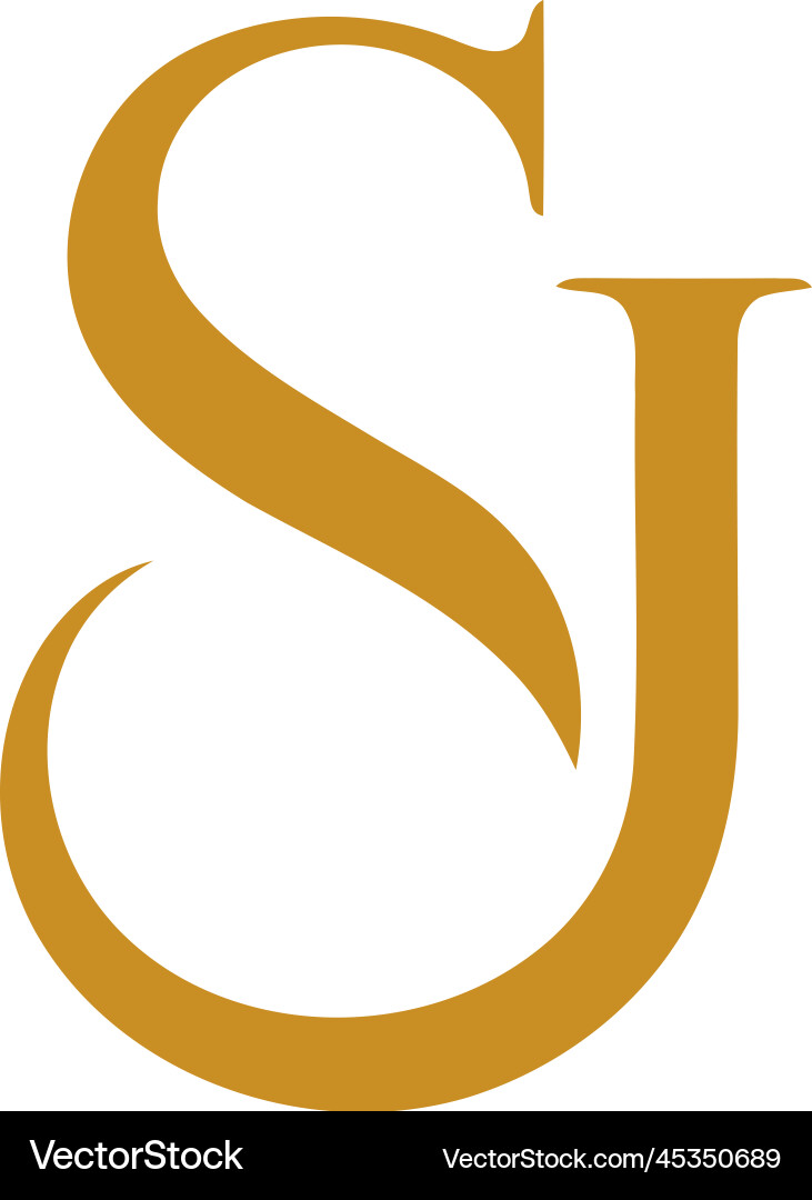 Elegant SJ Monogram Logo Royalty Free Vector Image