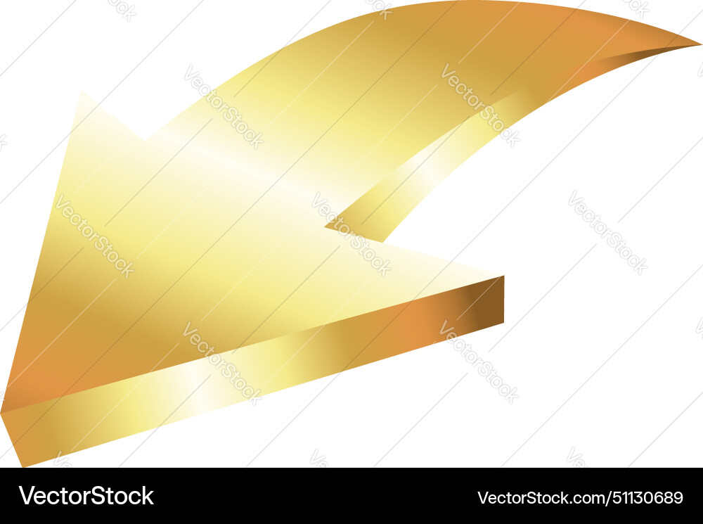 Golden bright beautiful arrow cursor design Vector Image