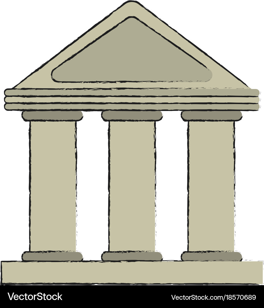 Greek building symbol Royalty Free Vector Image