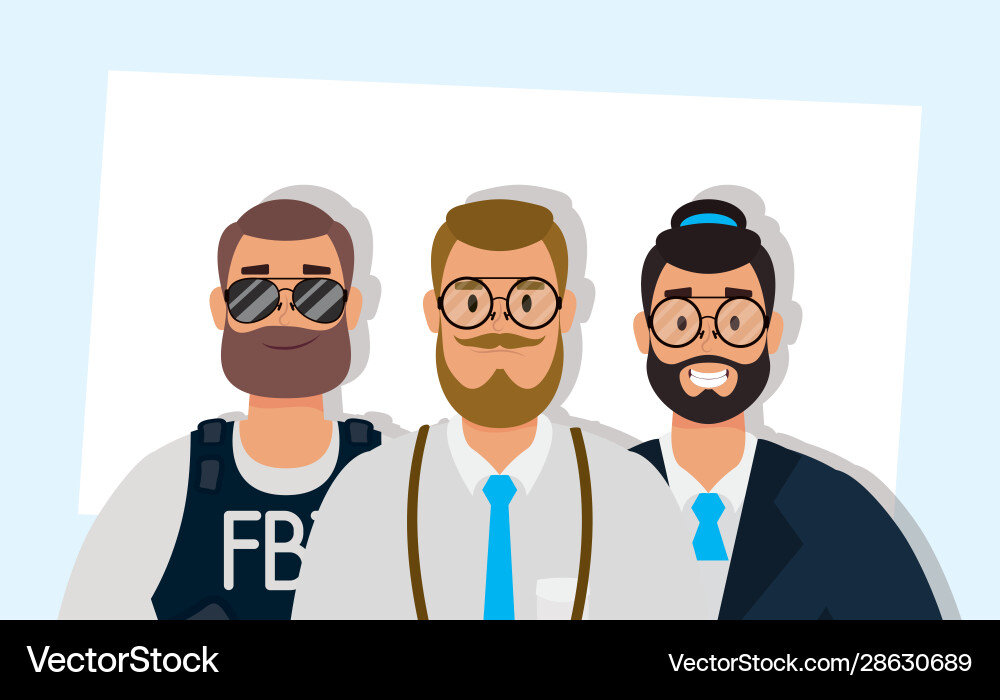Group big men characters Royalty Free Vector Image