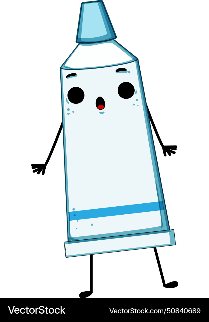 Happy toothpaste character cartoon Royalty Free Vector Image