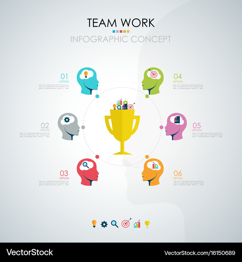 Info graphic teamwork business concept Royalty Free Vector