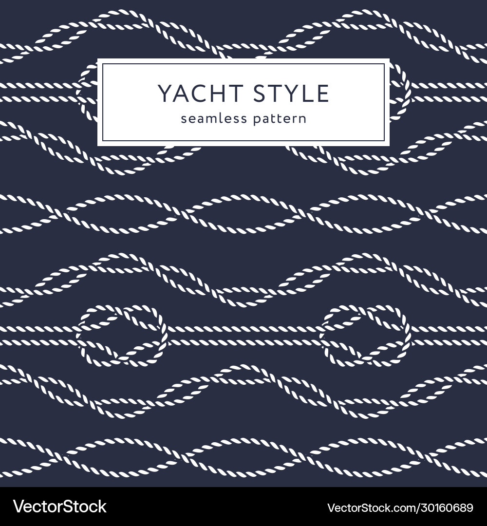 Nautical rope seamless pattern yacht style design Vector Image