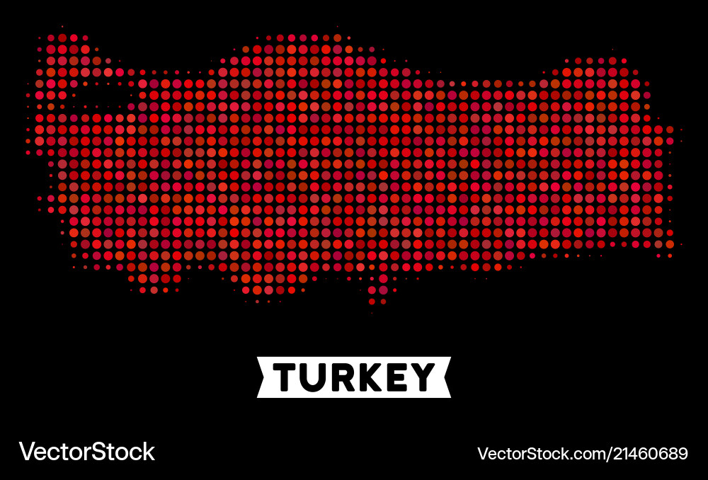 Pixel halftone turkey map Royalty Free Vector Image