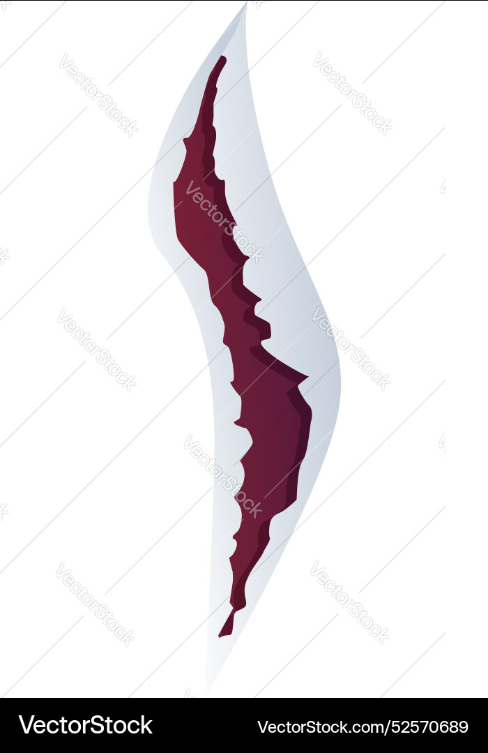 Sharp cut wound with blood splashing out Vector Image