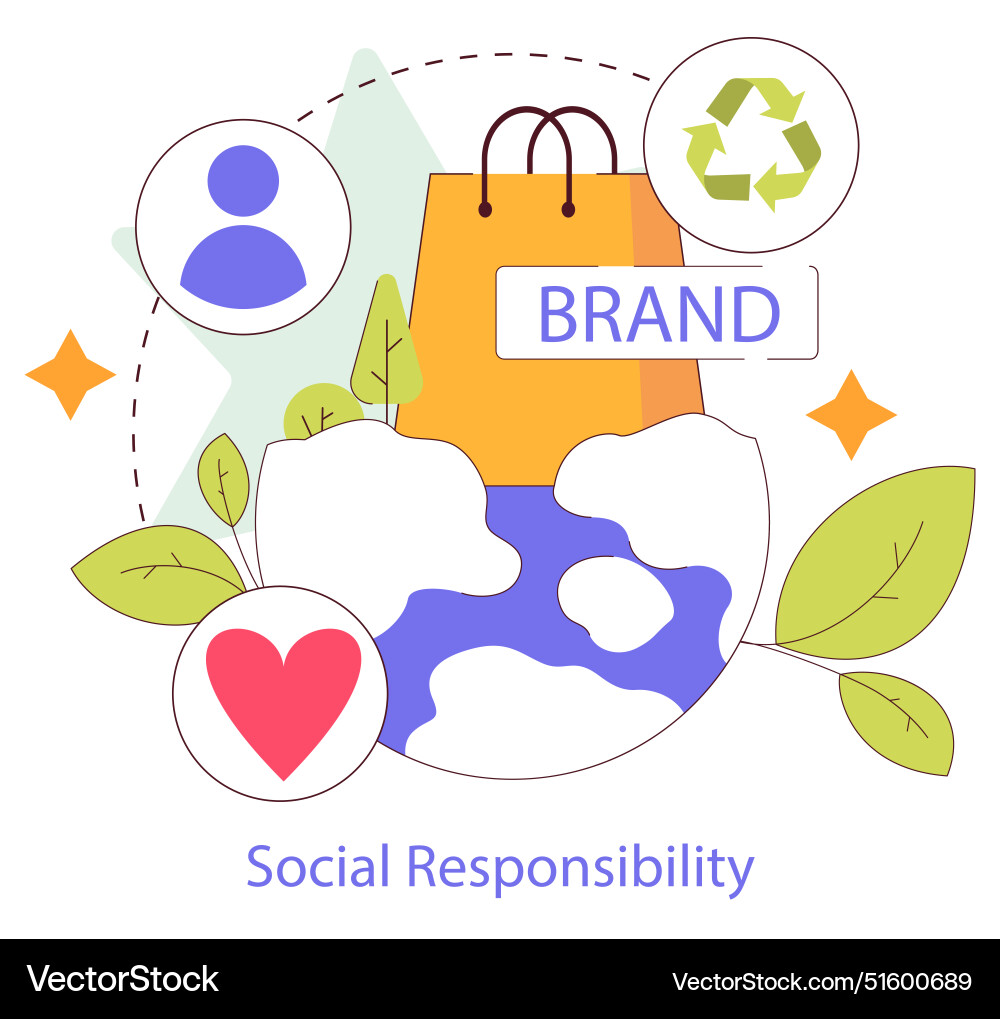 Social responsibility flat Royalty Free Vector Image