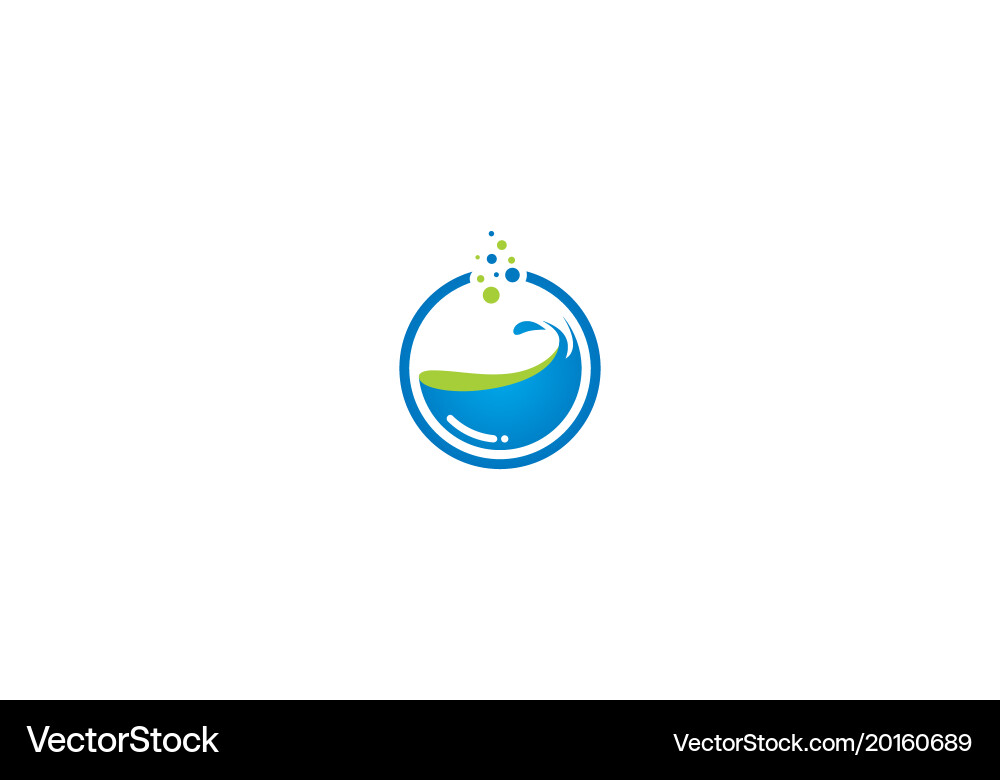 Water splash round logo Royalty Free Vector Image