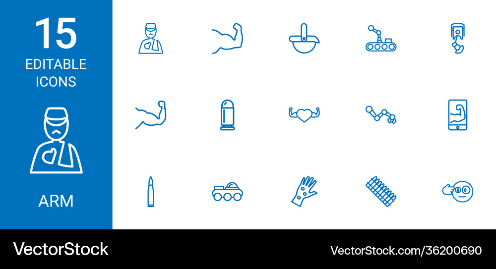 15 arm icons Royalty Free Vector Image - VectorStock